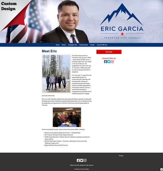 Eric Garcia for Thornton City Council | Campaign Website Design Examples