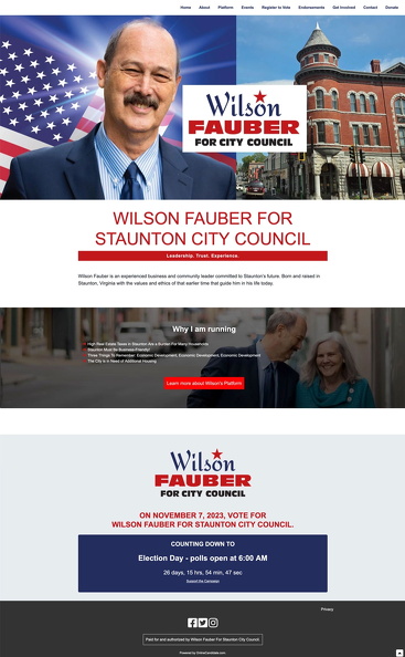 Wilson Fauber For Staunton City Council | Political Website Design Examples